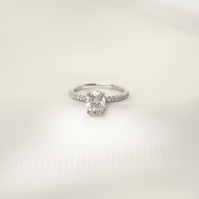 Oval Cut Pavé Setting Ring
