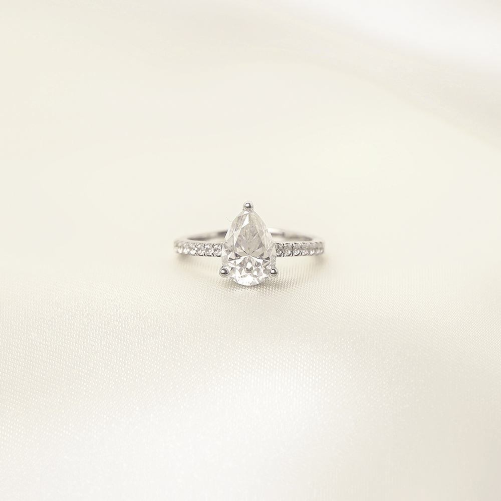 Pear Cut Pavé Ring